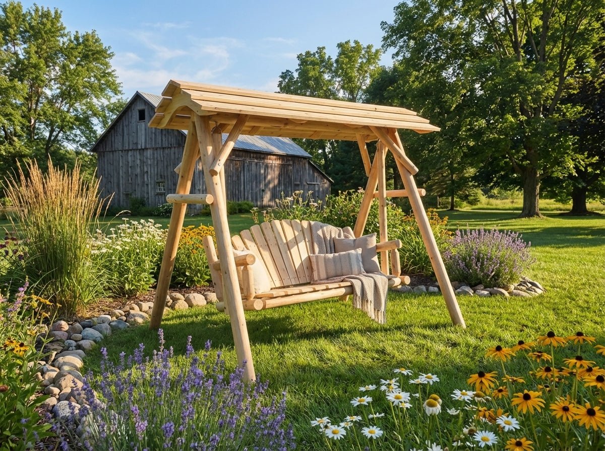 Yard Swings for Adults | Outdoor Wooden Swing Sets – Cedar Creek Rustic ...