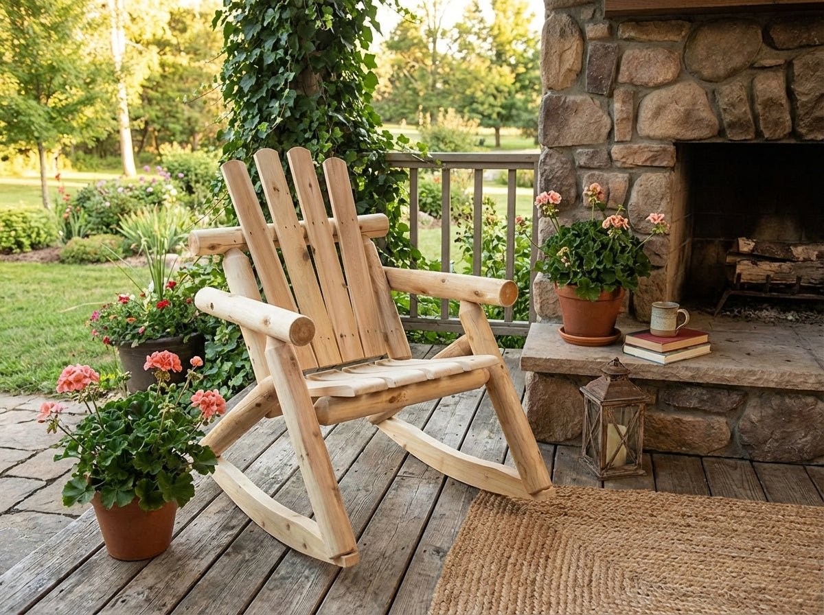 Rustic Log Rocking Chair For your Garden – Cedar Creek Rustic Furniture